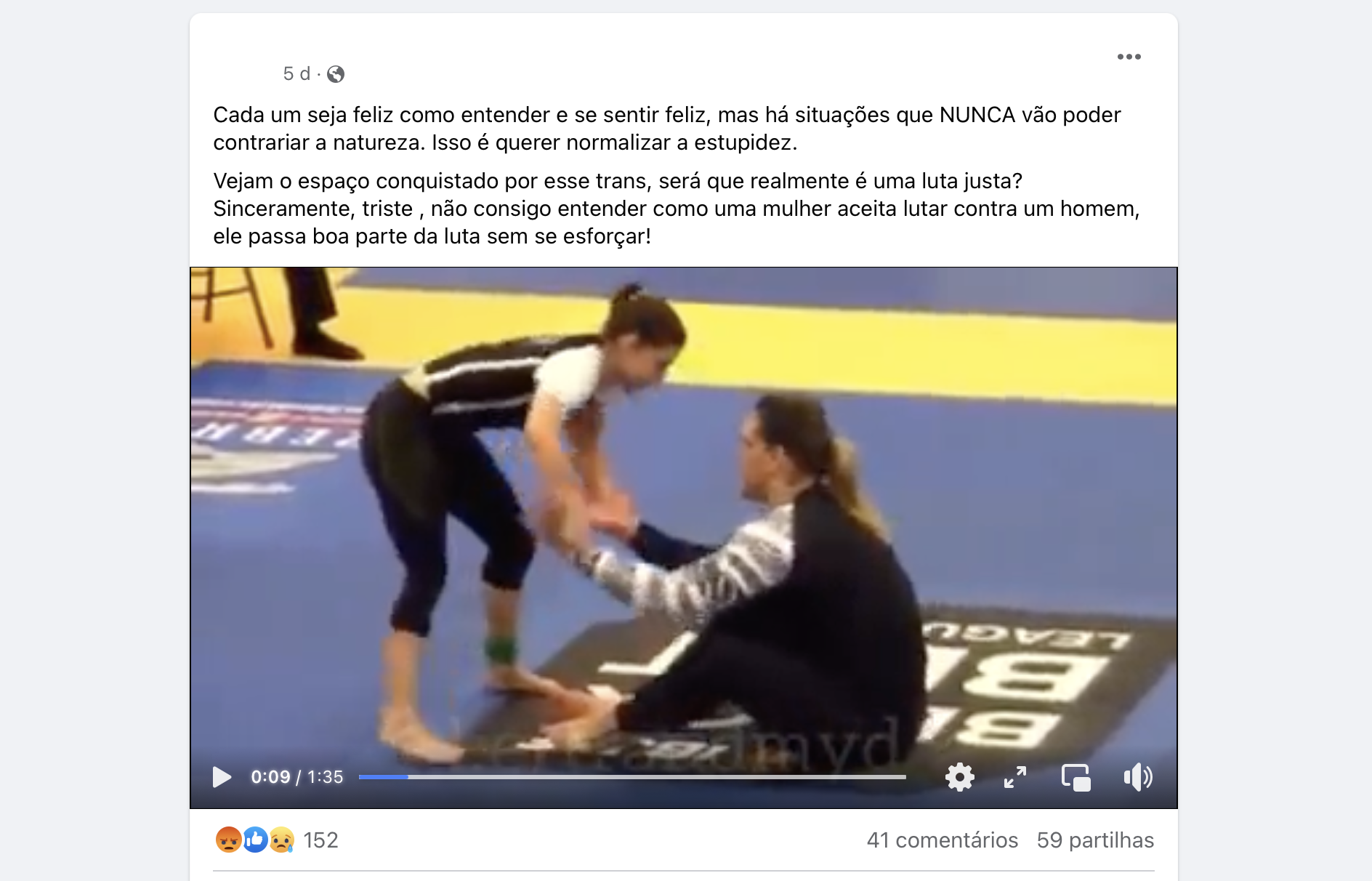 Este vídeo mostra uma atleta "trans" a vencer uma mulher "cis" em ...