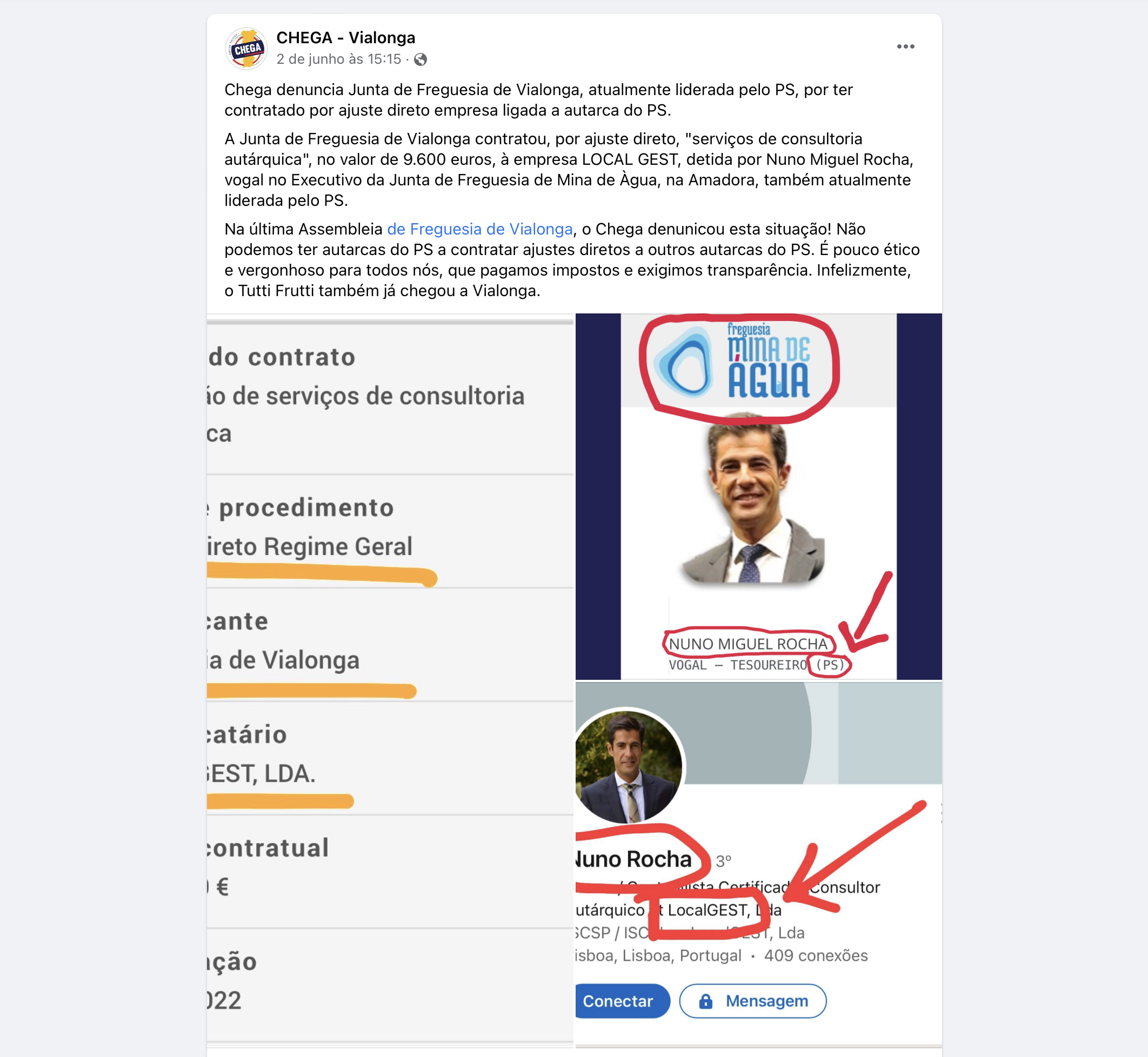 Freguesia de Vialonga celebrou contrato por ajuste direto com empresa ligada a autarca do PS ...